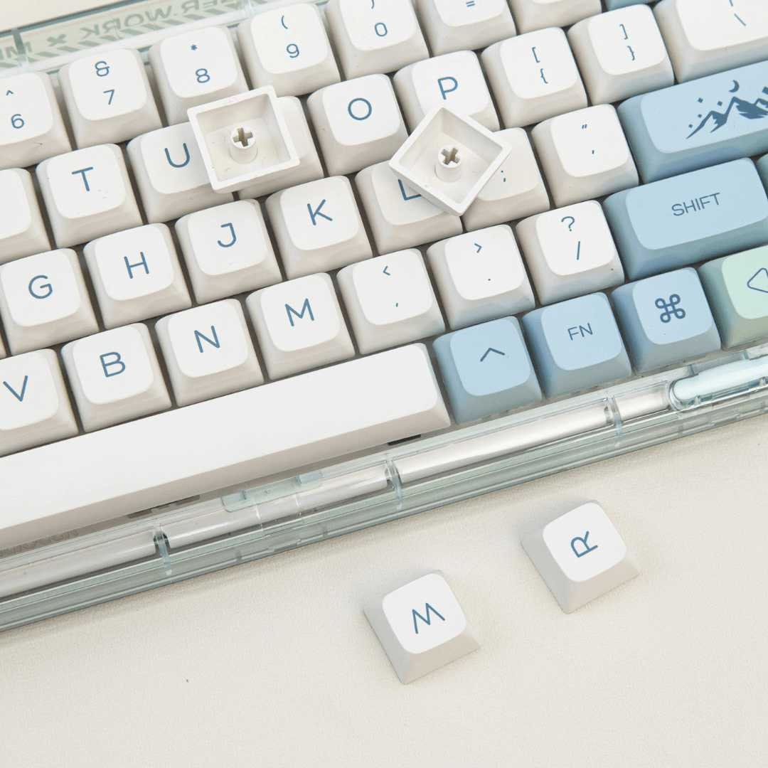 Low Profile Keycaps XDA Keycap Set White Keycaps With 130 Keys MX ...