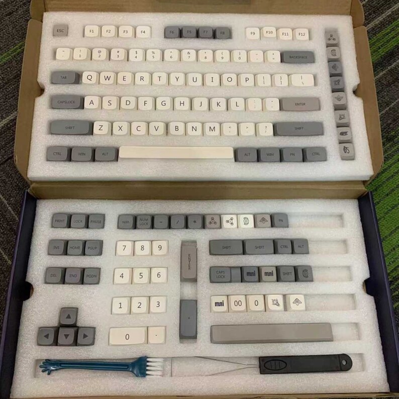 Low Profile Keycaps Retro Keycaps XDA Keycap Set White Keycaps With 120 ...