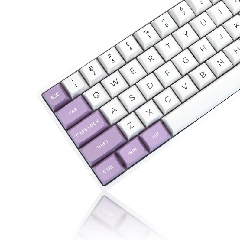 Low Profile Keycaps Cute Purple Keycap Set With 184 Keys MX Compatible ...