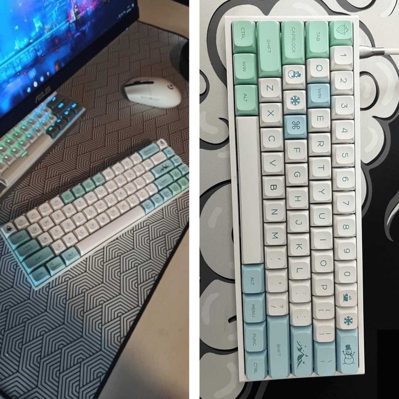 Low Profile Keycaps XDA Keycap Set White Keycaps With 130 Keys MX ...