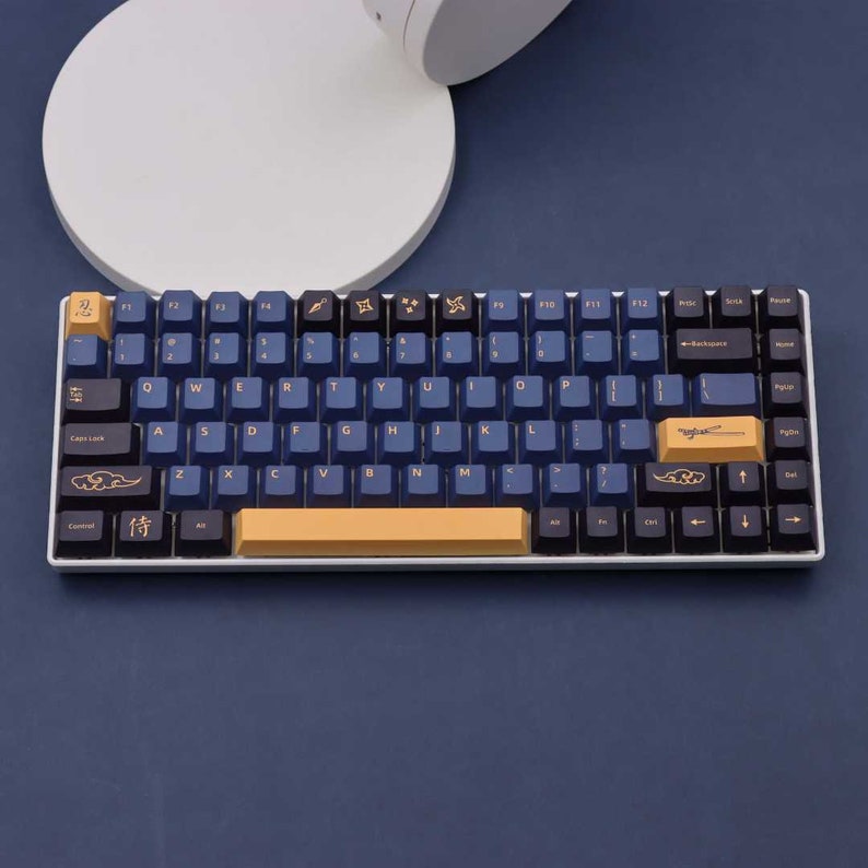 Low Profile Keycaps Blue Samurai Keycaps Cherry MX Keycap Set With 134 ...