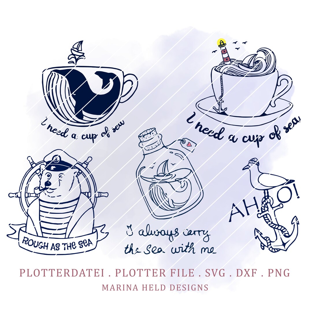 Plotterdateien 5 Designs maritim - Etsy.de