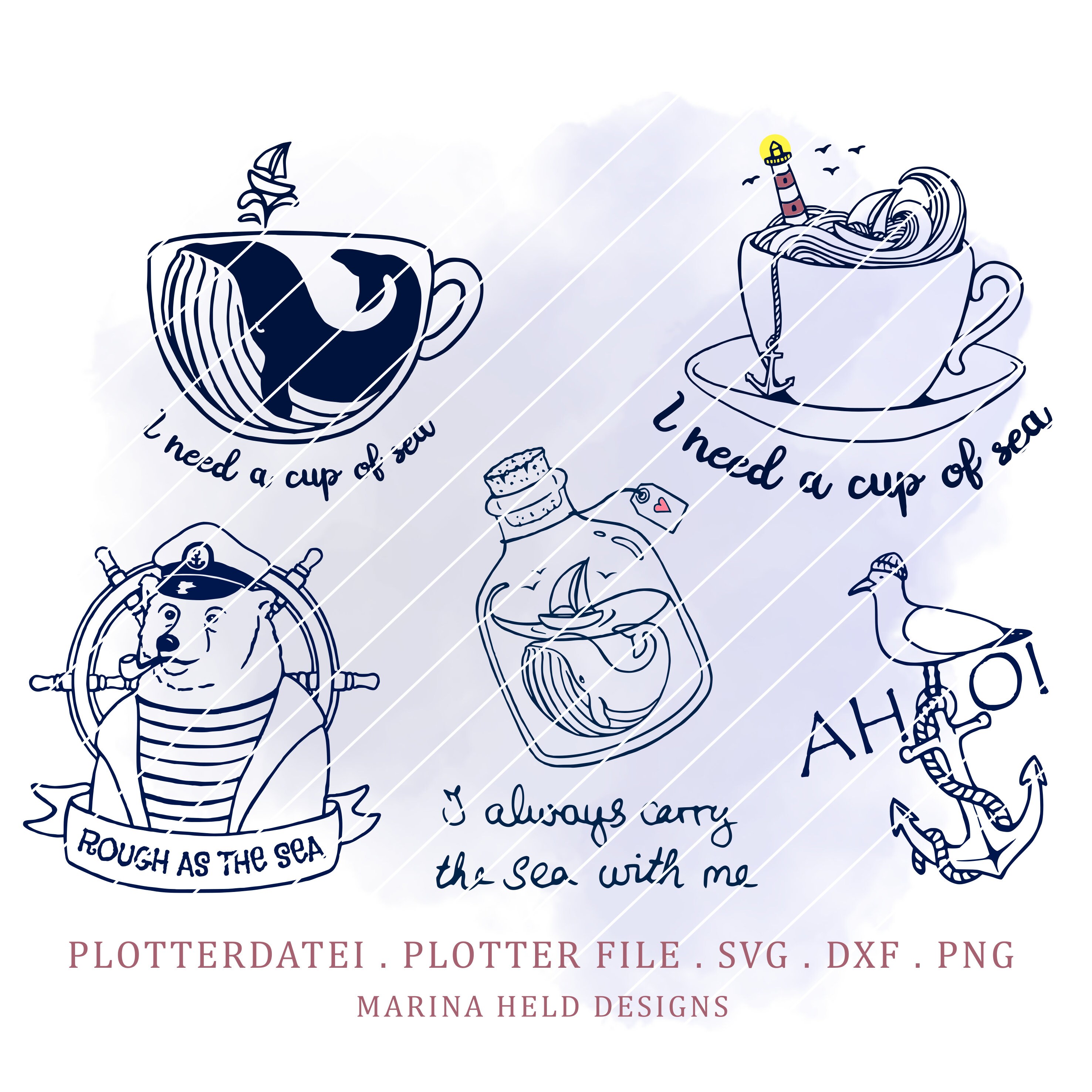 Plotter Files 5 Designs Maritime - Etsy