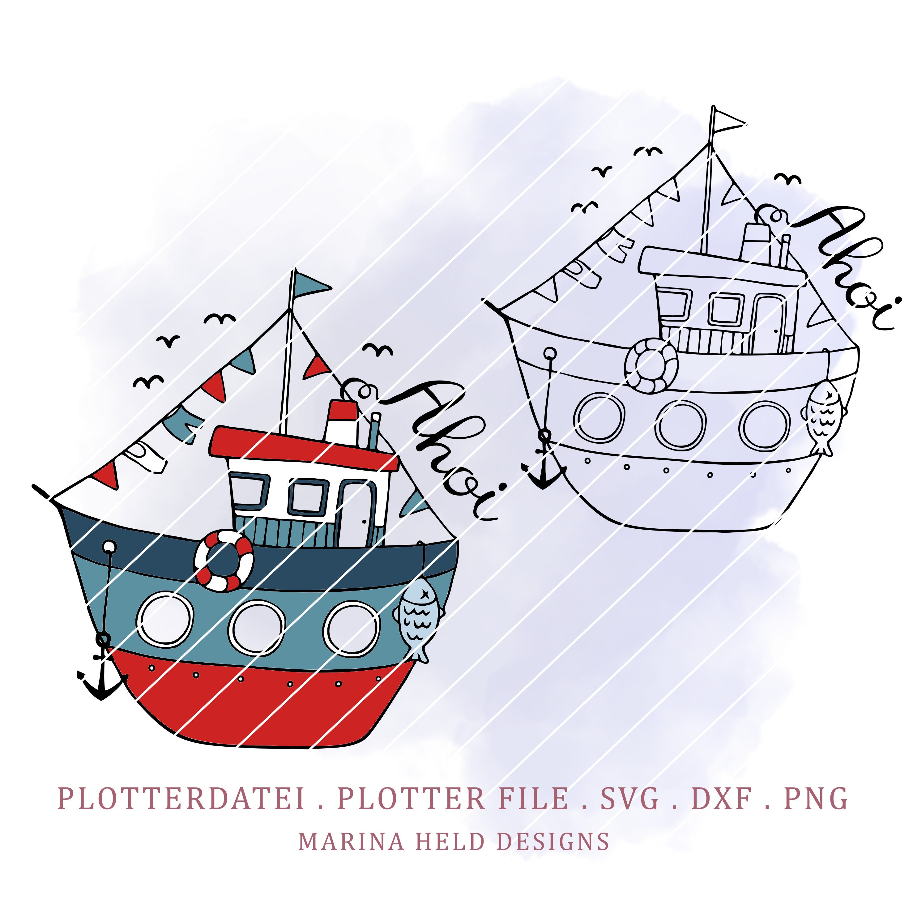 Plotter File Schiff Ahoy Maritim - Etsy