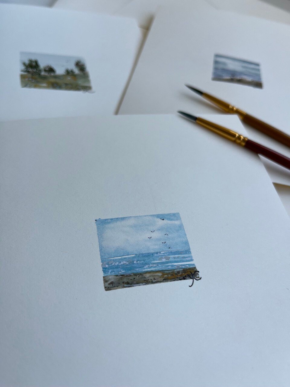 Custom Hand-painted Watercolour Greeting Cards, Set of 5. Each Card is ...