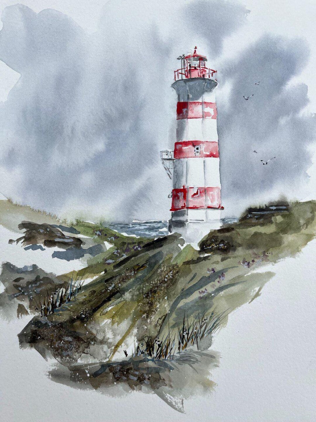 Digby Lighthouse Original Watercolour Painting - Etsy