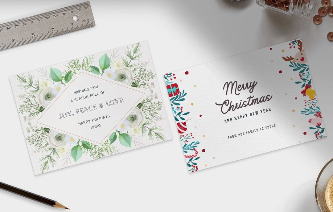 20 Printable Christmas Cards Holiday Card Instant Download - Etsy