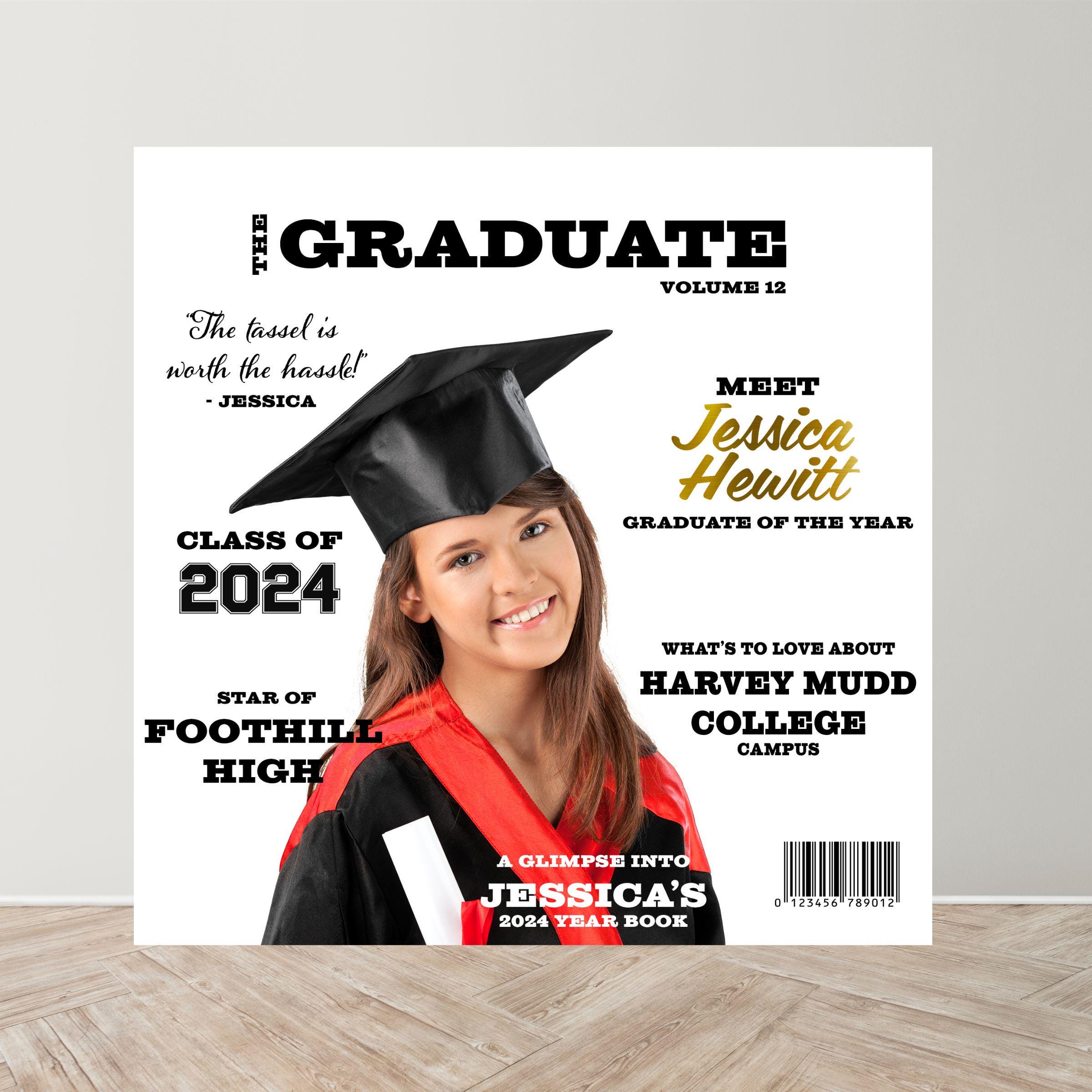 Customized Graduation Backdrop - Magazine Style Banner With Custom Text ...