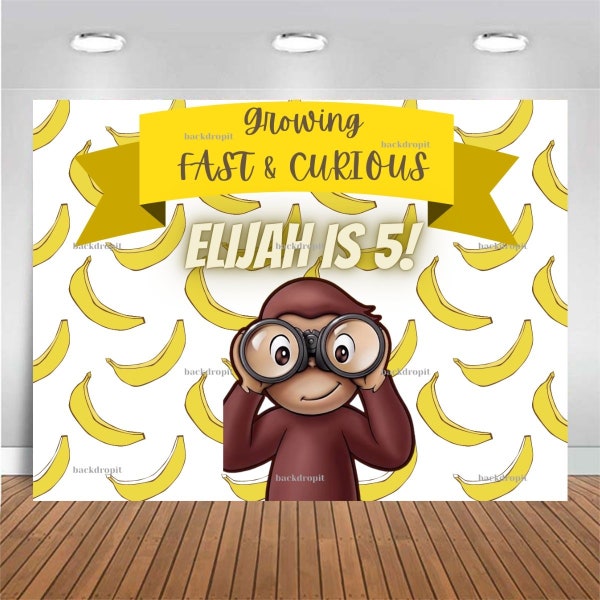 Curious George Photo Backdrop - Etsy