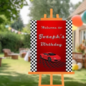 Custom Welcome Sign - Race Car Theme, Welcome Poster Board ...