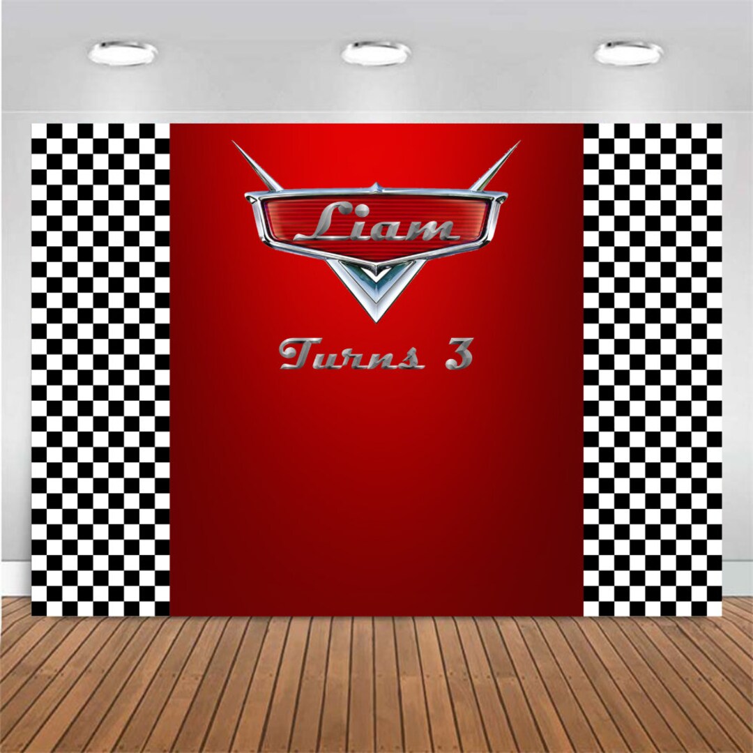Customized Birthday Backdrop Kids Car, Cars, Personalized Banner ...