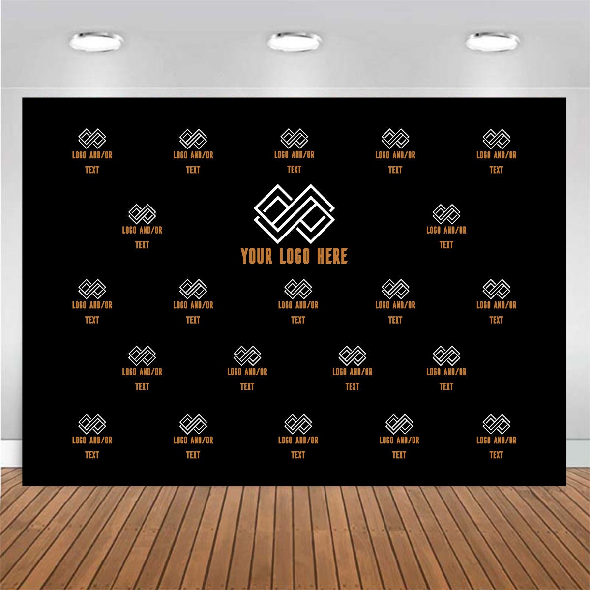 Step and Repeat Backdrop Two Logos Dark Background Event - Etsy
