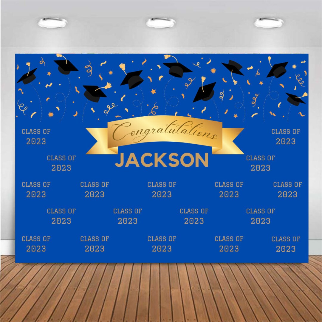 Customized Graduation Backdrop - Royal Blue, Step and Repeat - Etsy