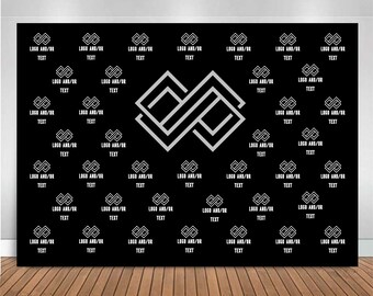Step and Repeat Backdrop - Two Logos, Dark Background, Event, Party ...