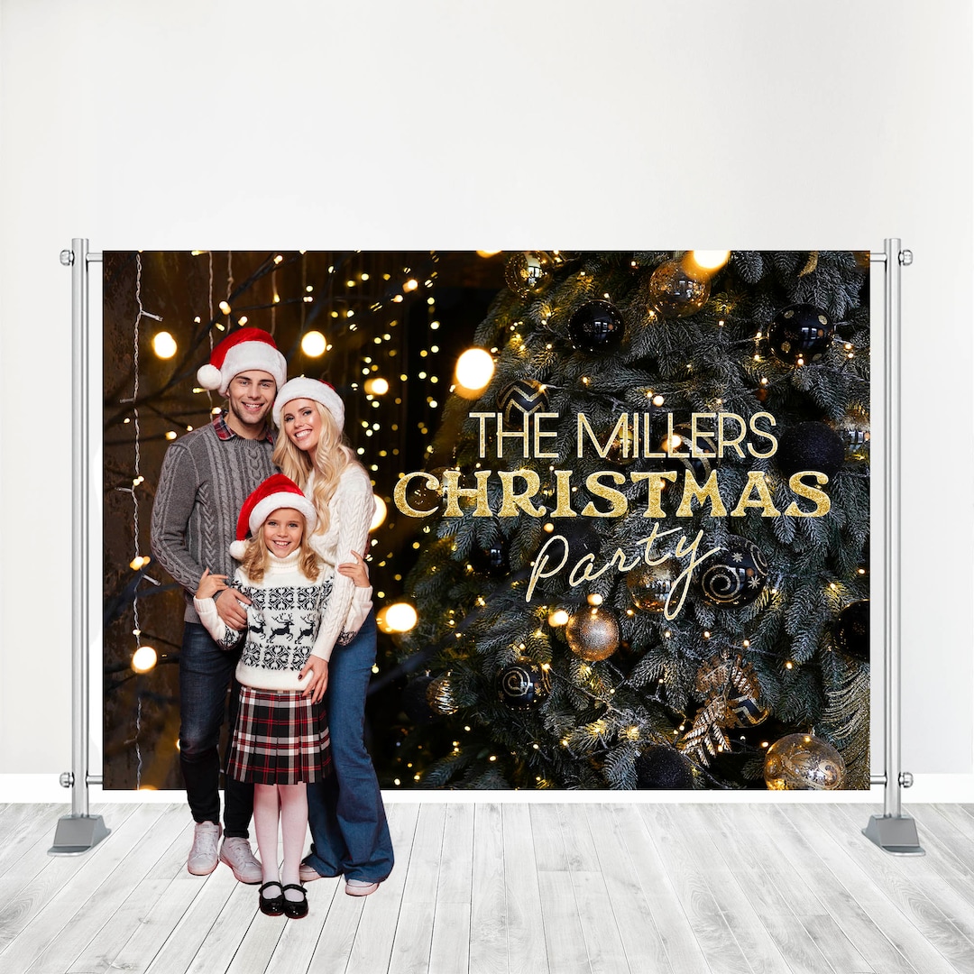 Customized Christmas Backdrop - Personalized Christmas Party Banner ...