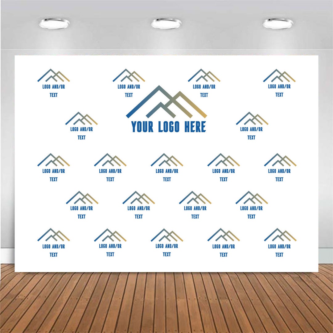Step and Repeat Backdrop - Two Logos, White Background, Event, Party ...