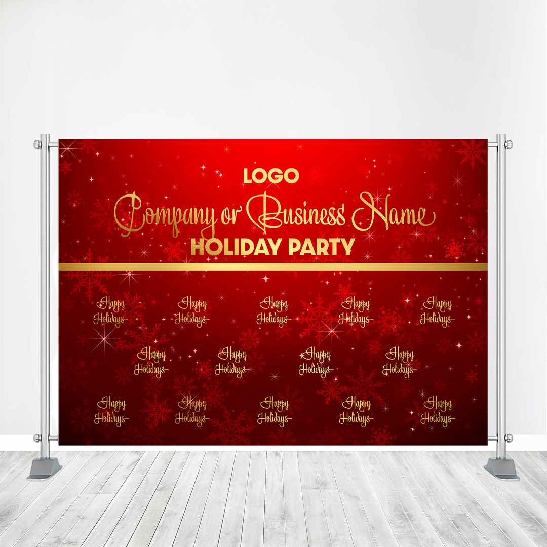 Customized Christmas Backdrop - Holiday Christmas Party Banner ...