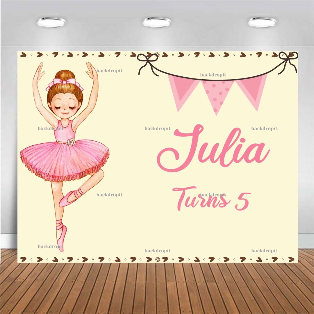 Customized Birthday Backdrop - Ballet, Personalized Banner, Themed ...