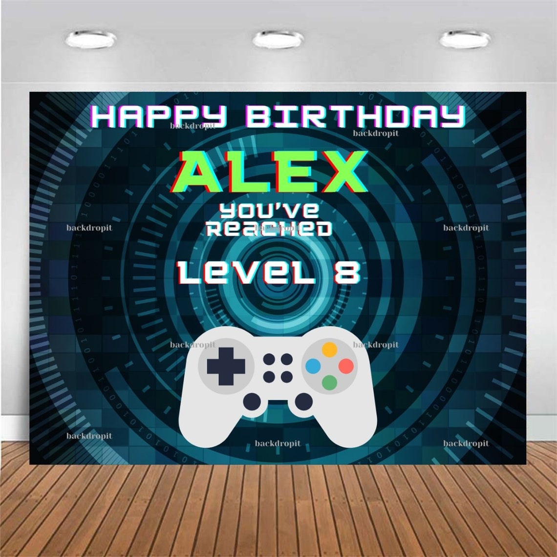 Customized Birthday Backdrop - Video Game, Gaming, Personalized Banner ...