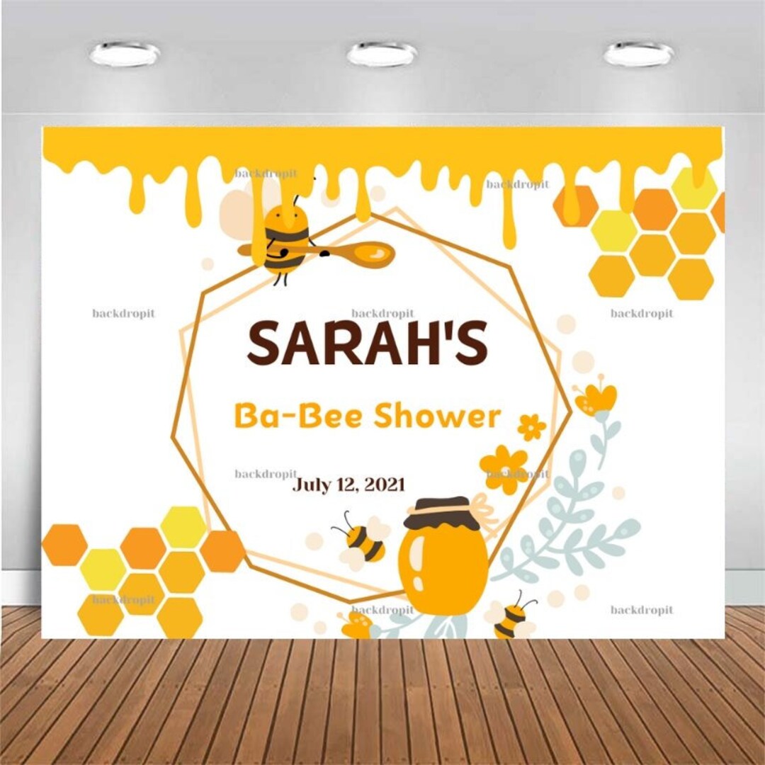 Customized Baby Shower Backdrop - Ba-bee, Personalized Banner, Themed ...