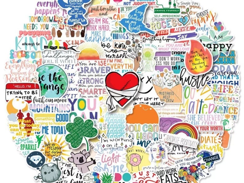 100pcs Positive Affirmation Motivational Stickers, Vinyl Sticker Set ...