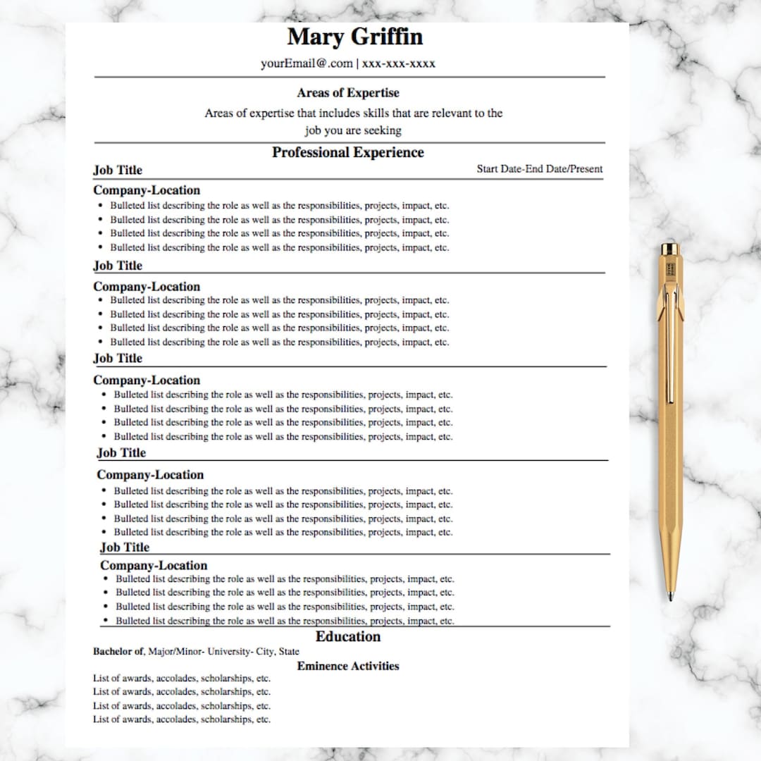 Resume Template 2023 Clean & Professional - Etsy