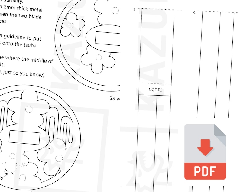 Cosplay Pattern Kanao Katana // Digital Pattern Download // Blade and ...