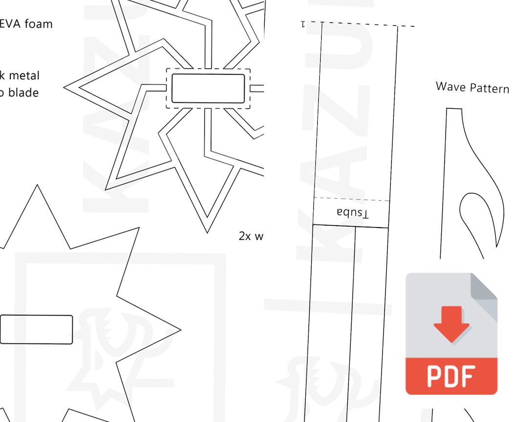 Cosplay Pattern Sanemi Katana // Digital Pattern Download // Blade and ...