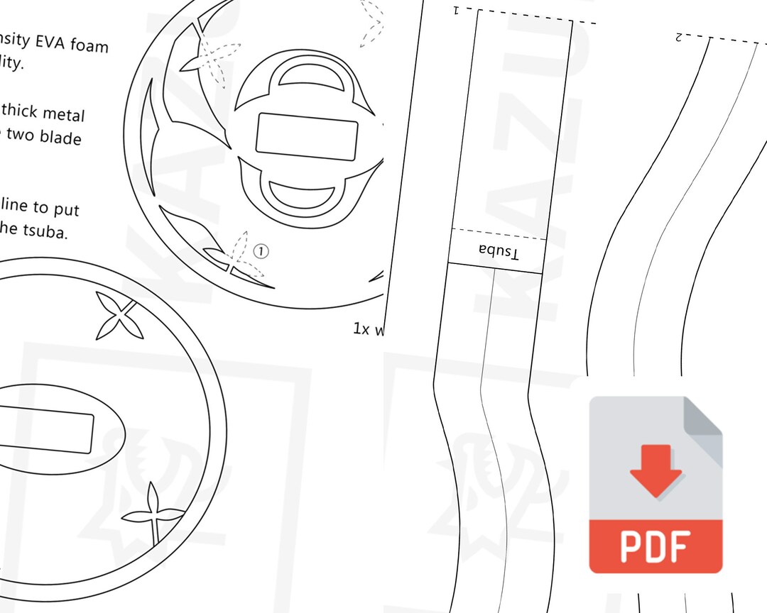 Cosplay Pattern Obanai Katana // Digital Pattern Download // Blade and ...