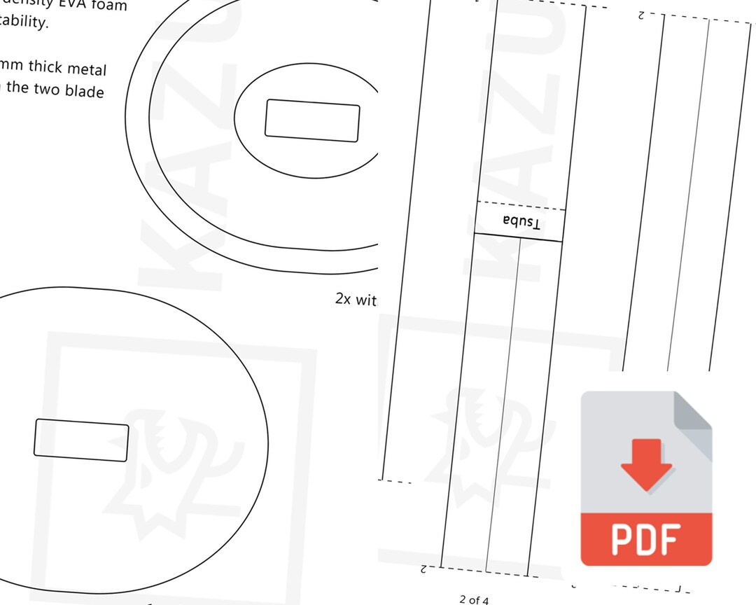 Cosplay Pattern Zoro // Wado Ichimonji Katana Pattern // Digital ...