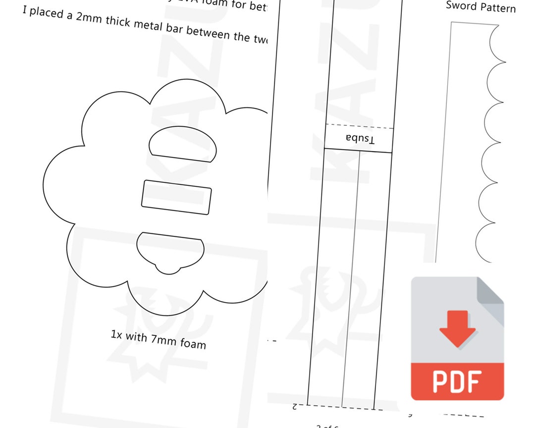 Cosplay Pattern Zoro // Shusui Katana Pattern // Digital Pattern ...
