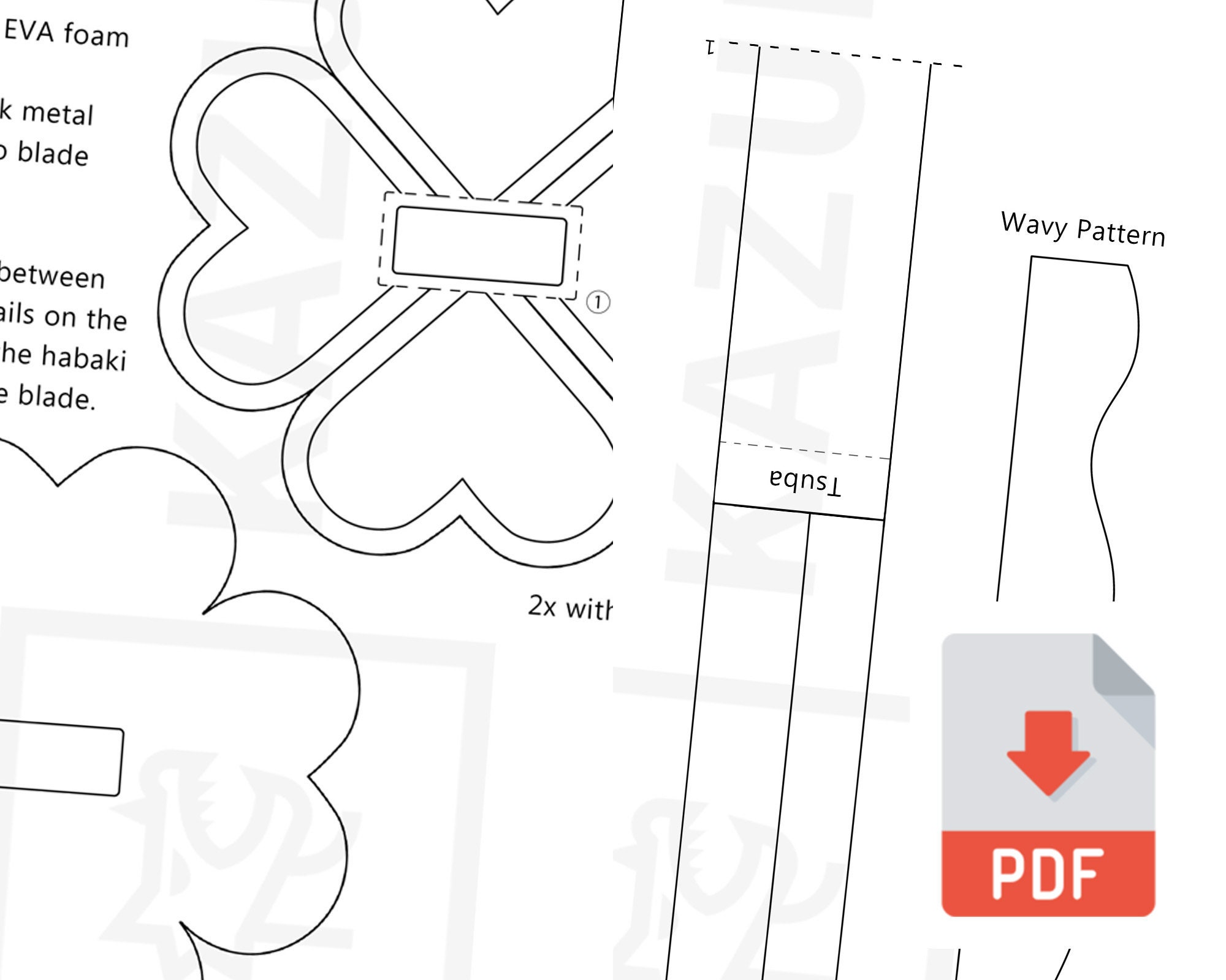 Cosplay Pattern Mitsuri Katana // Digital Pattern Download // Blade and ...