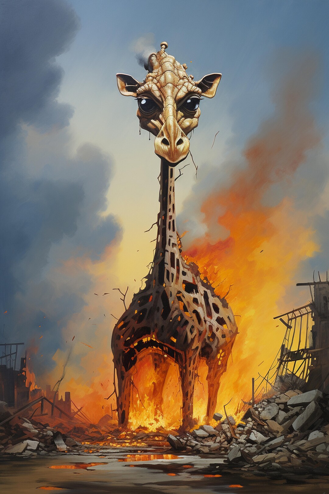 Surreal Artwork Dali Inspired Digital Print: the Burning Giraffe ...