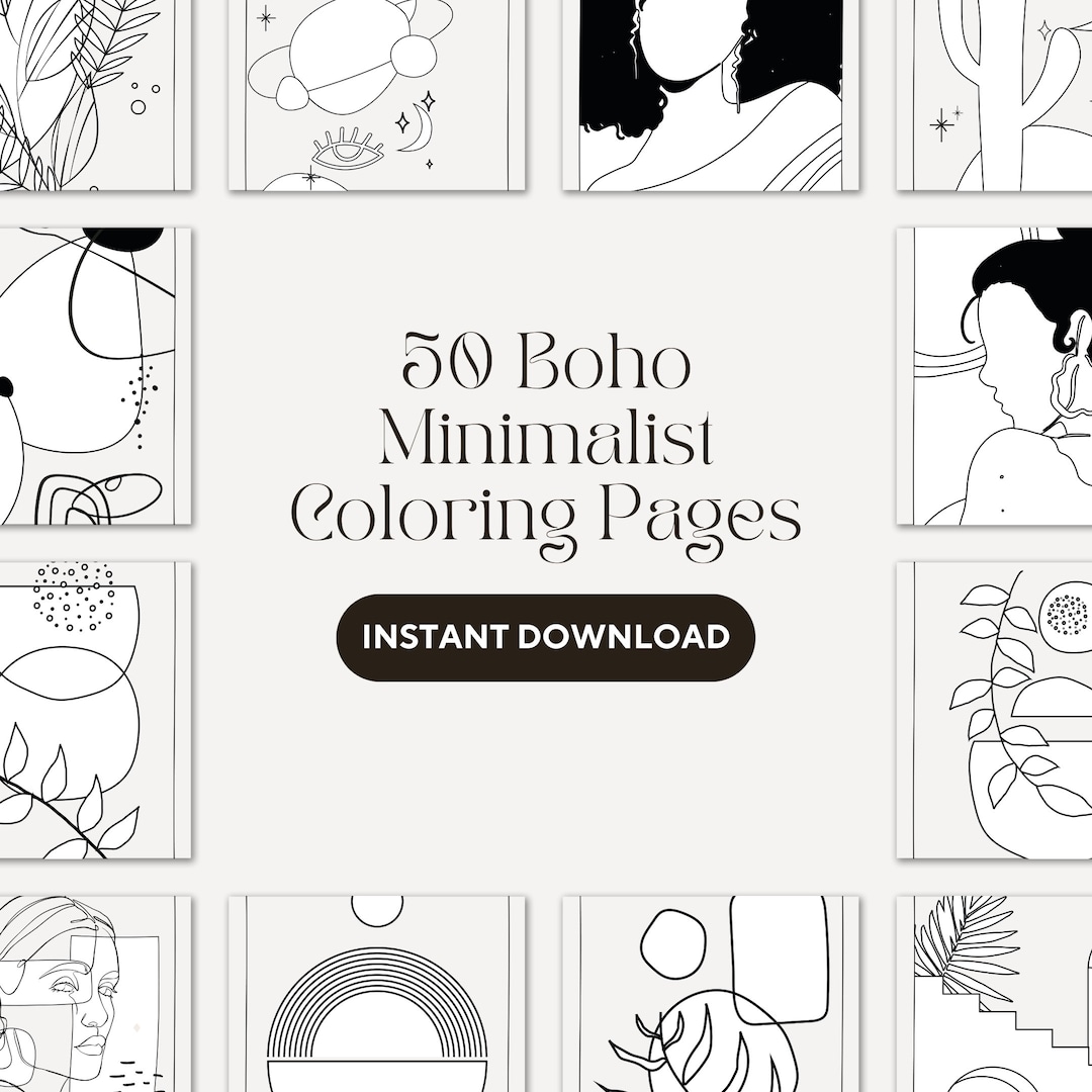 Boho Coloring Pages | Printable Coloring Sheets, Minimalist Coloring ...