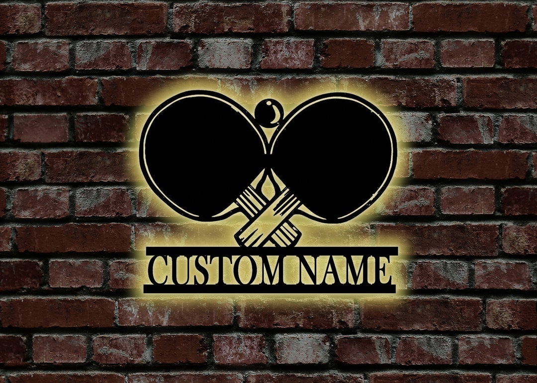 Personalized Ping Pong Metal Wall Art With Led Lights Table - Etsy