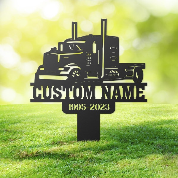 Trucker Grave Stake - Etsy