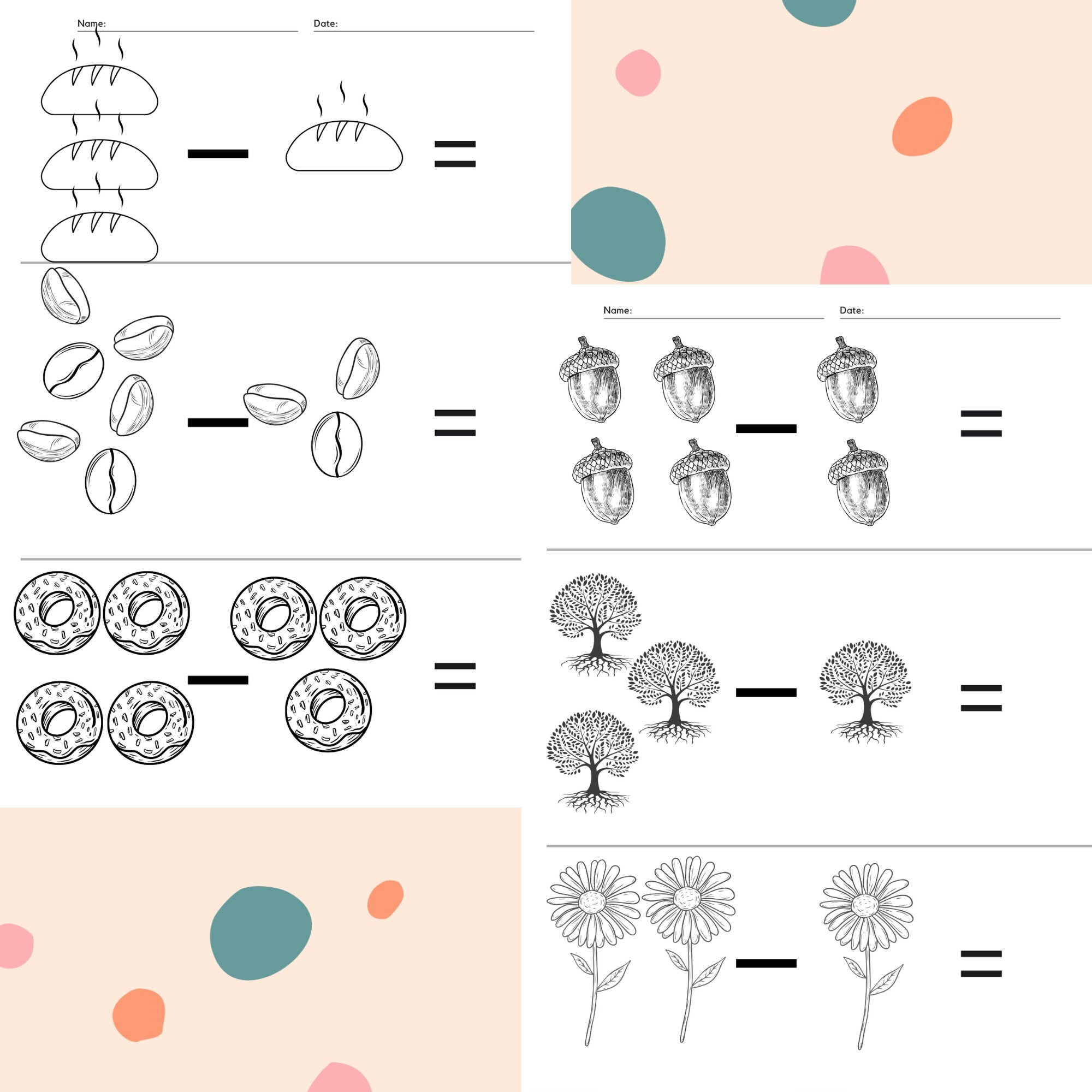 Learning Subtraction, Preschool Math. Learning Subtraction With Visuals ...