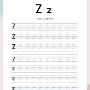 26 Upper & Lowercase Alphabet Letter Tracing Printable Worksheets ...