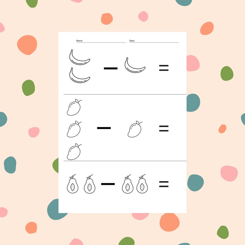 Learning Subtraction, Preschool Math. Learning Subtraction With Visuals ...