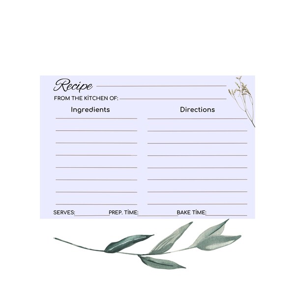 Cute Recipe Cards - Etsy