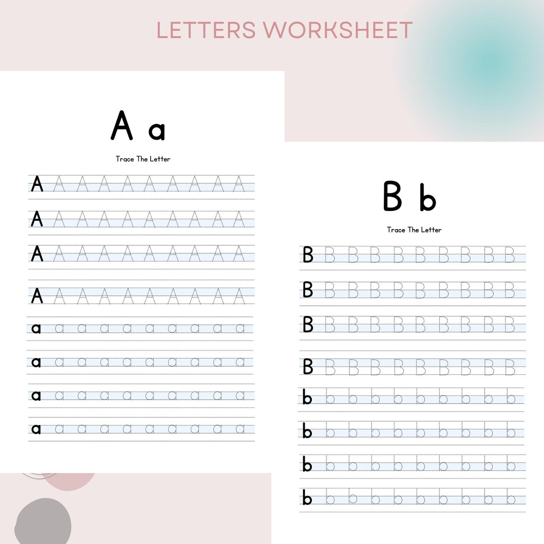 26 Upper & Lowercase Alphabet Letter Tracing Printable Worksheets ...