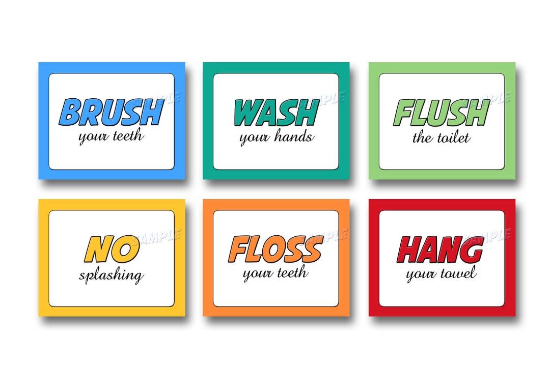 Washroom Words Art Prints YOU CHOOSE Colors physical Printed Artwork - Etsy