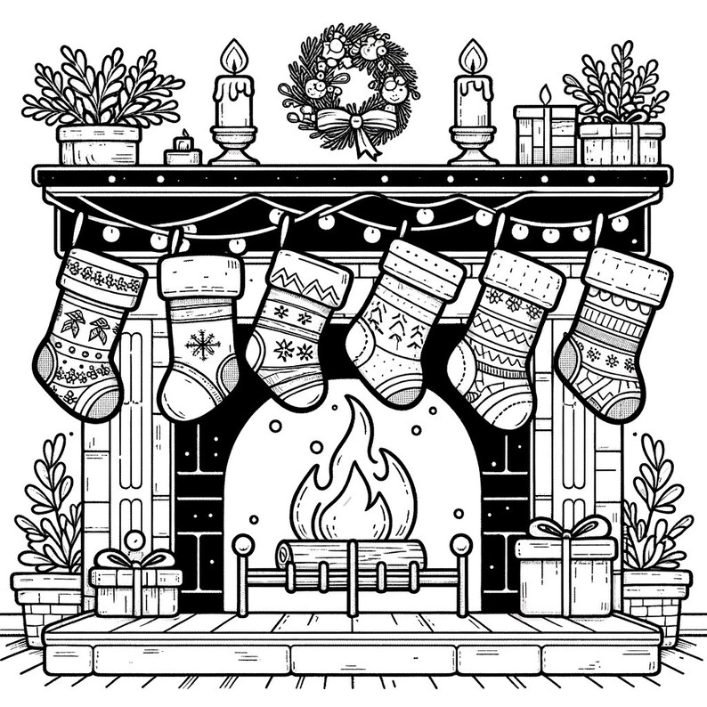 7 Fun Children Christmas Coloring Sheets - Etsy
