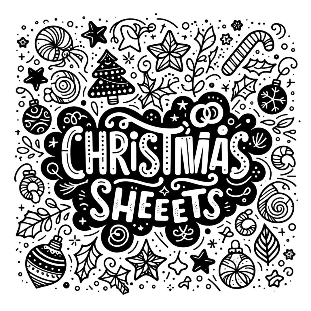 7 Fun Children Christmas Coloring Sheets - Etsy