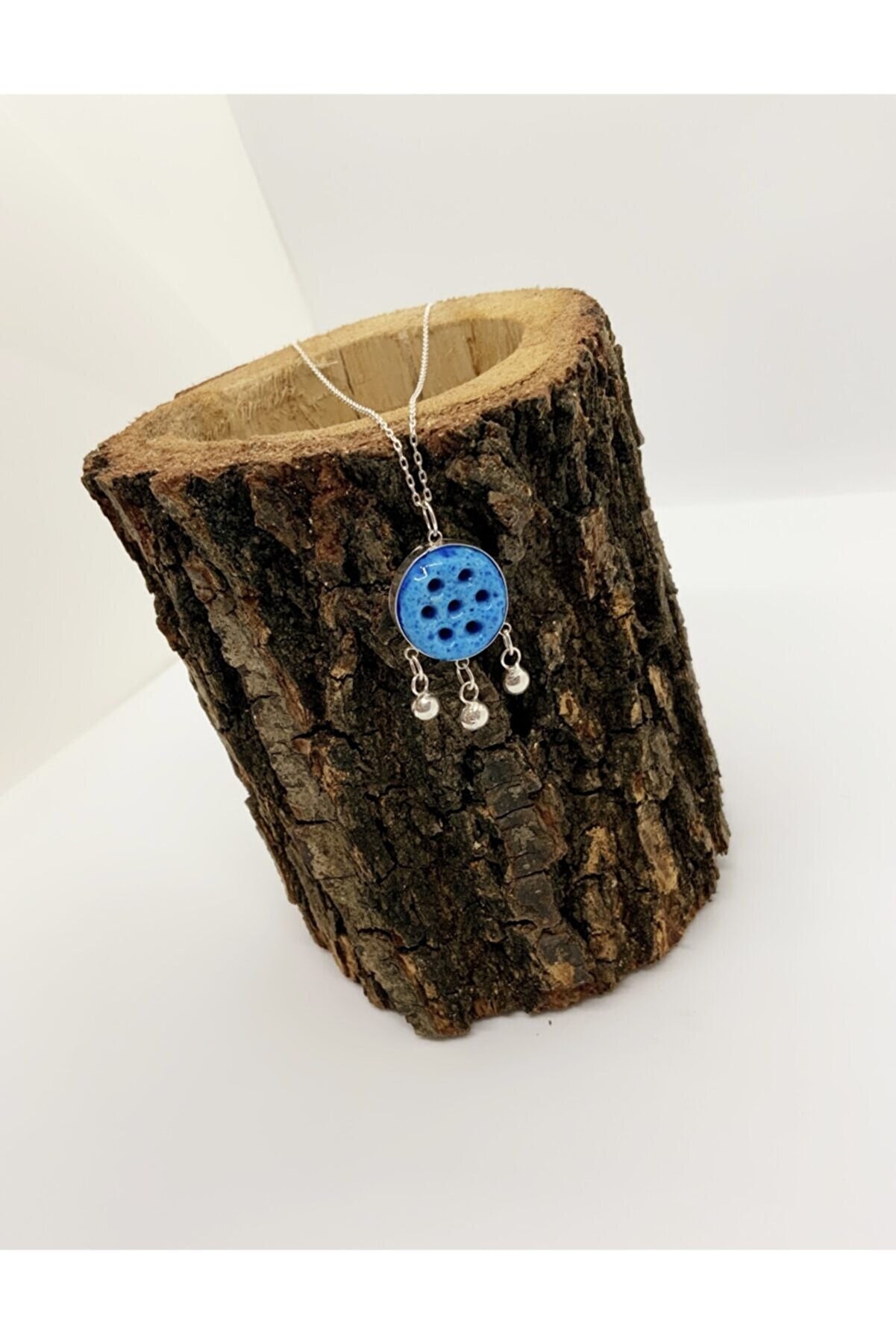 Assyrian Evil Eye Bead Seven Hole Stone Turquoise Three Ball Pendant ...