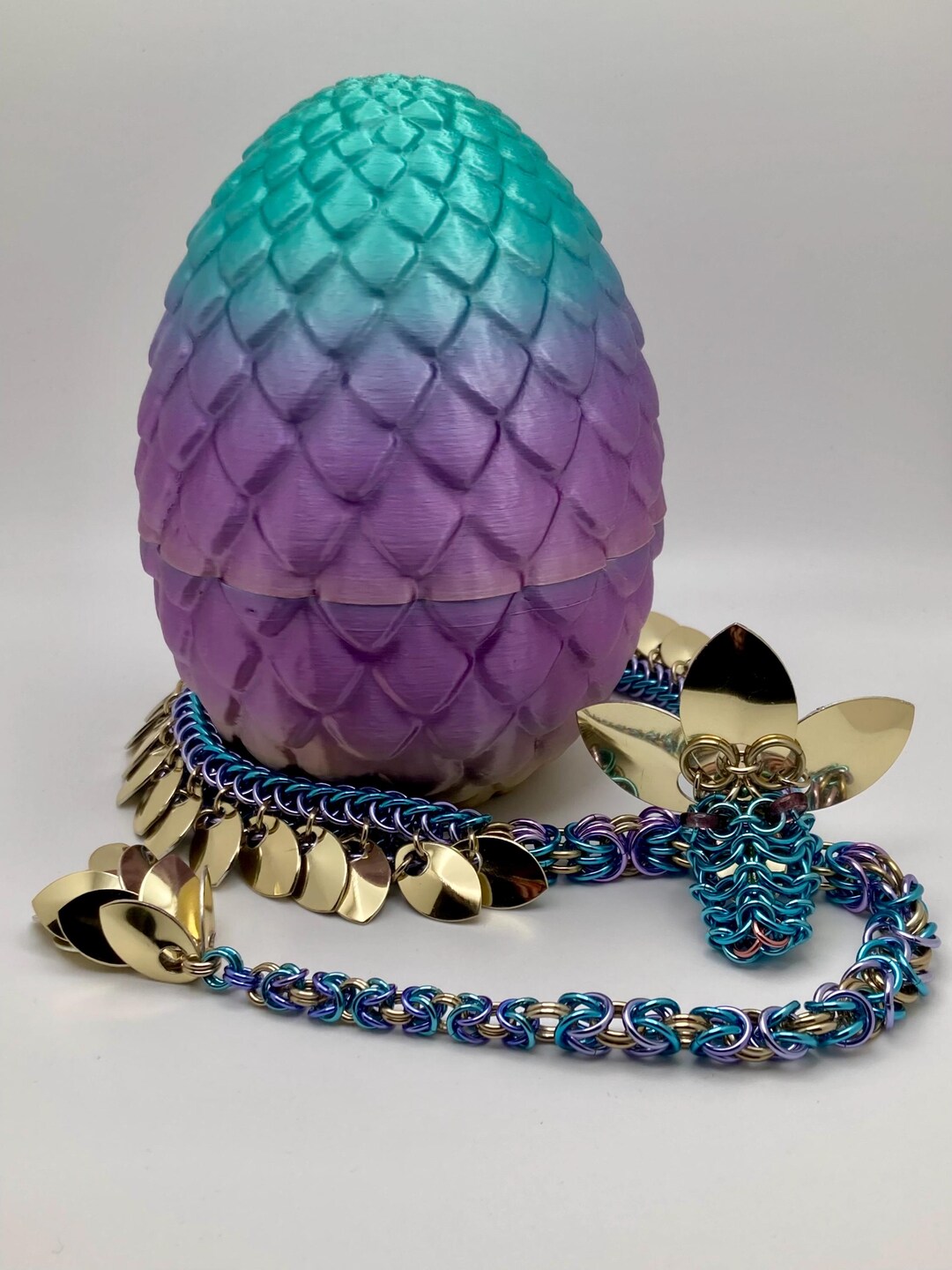 Chainmail Dragon Sculpture With Dragon Egg - Etsy