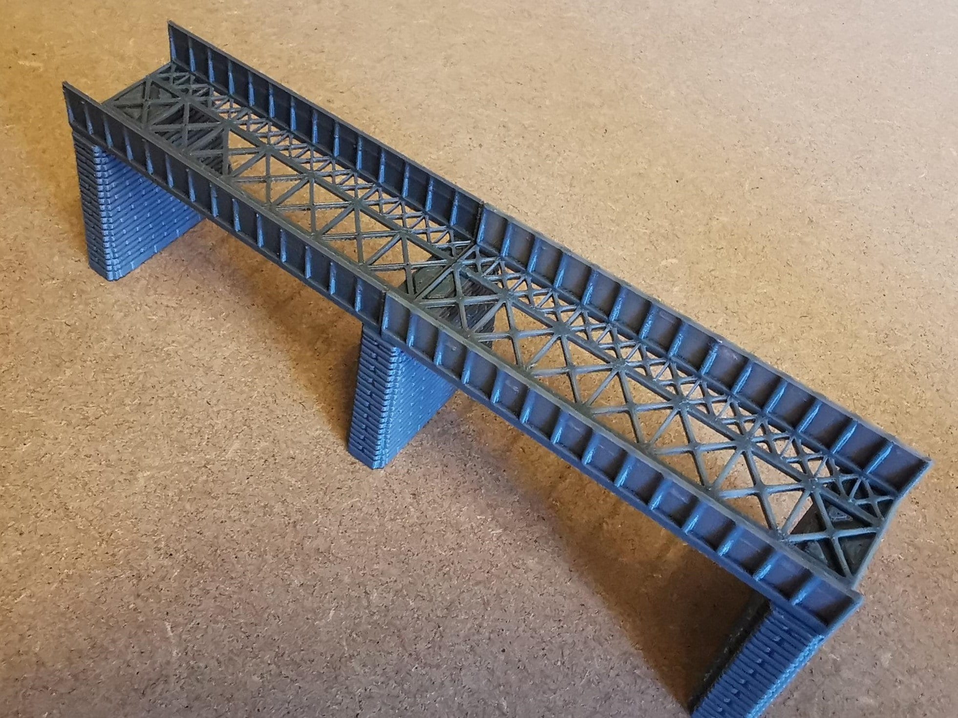 N Gauge Girder Style Bridge 3D Printed in Grey With 3 Support Pillars ...