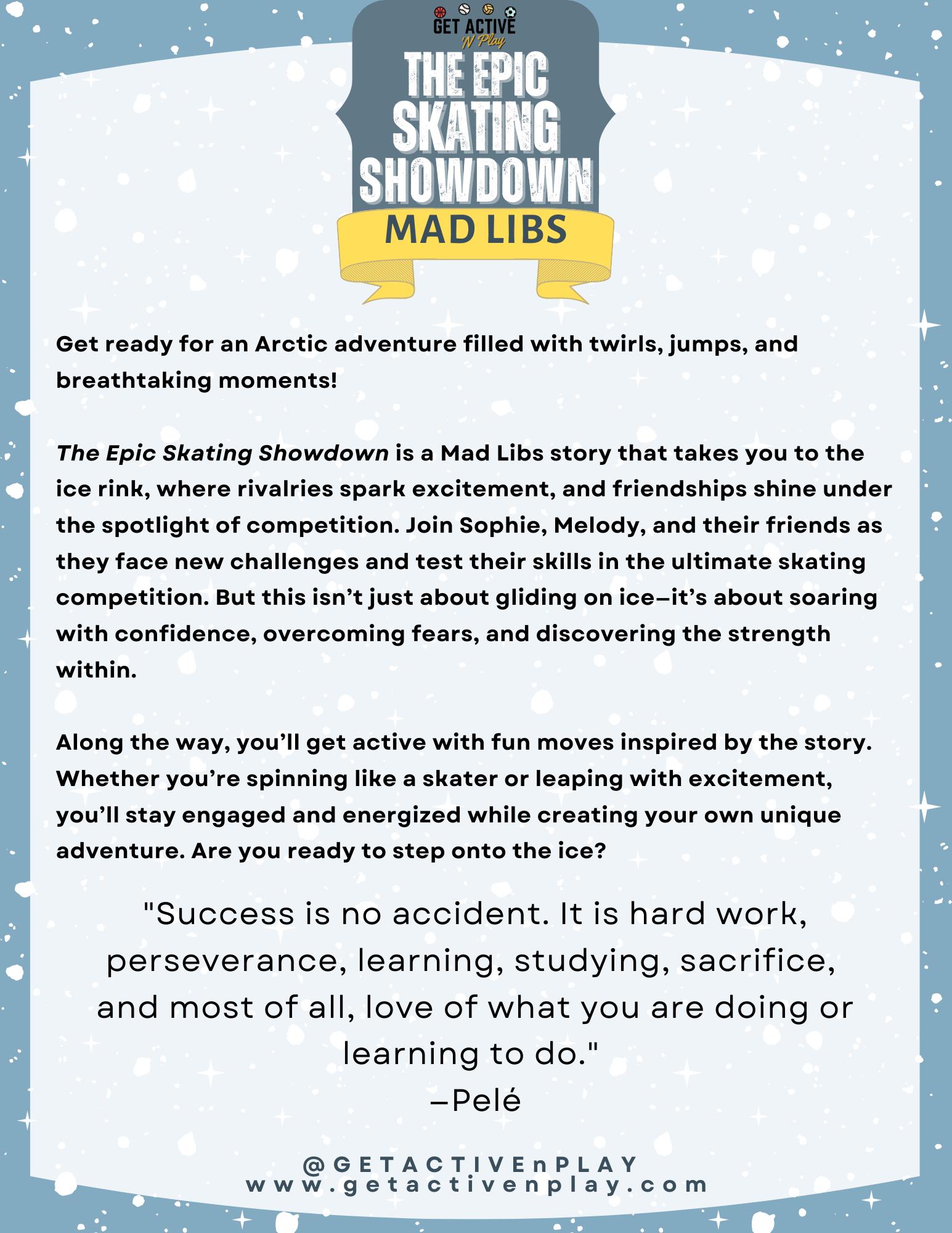 Get Active Mad Libs - the Epic Skating Showdown (2/5) - Etsy