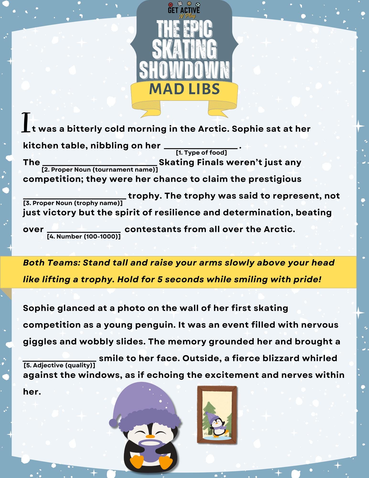 Get Active Mad Libs - the Epic Skating Showdown (2/5) - Etsy