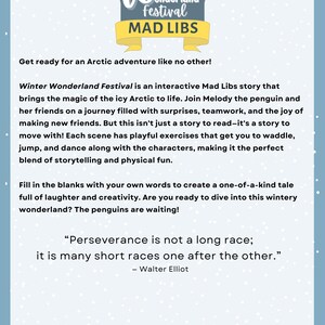 Get Active Mad Libs - Winter Wonderland Festival (1/5) - Etsy